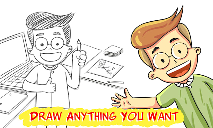 Draw cartoon anything you want by Kreatifmodeon | Fiverr