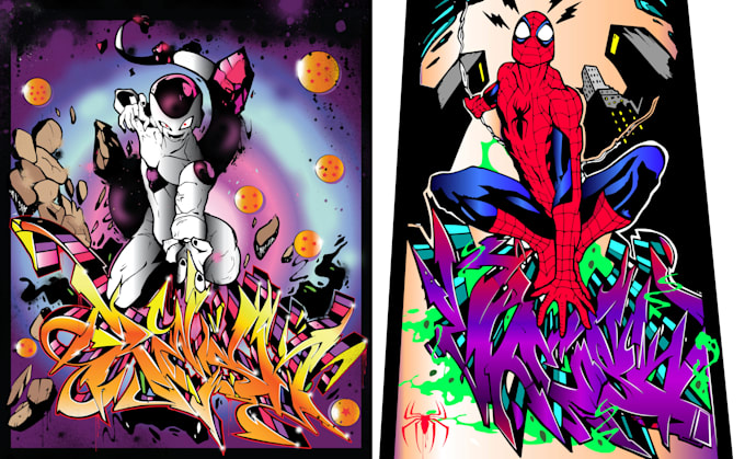 Draw awesome graffiti desing,cartoon characters,logo desing by ...