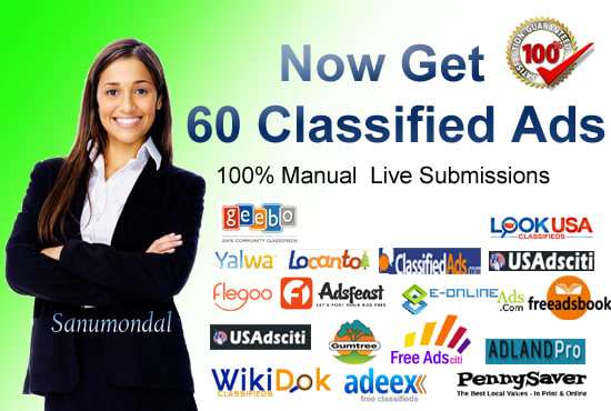 Post your ads on 60 classified sites by manual by Sanumondal | Fiverr