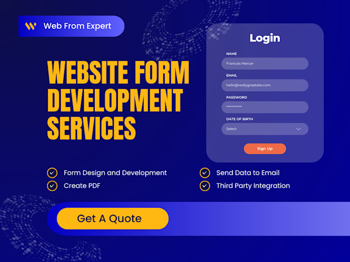 Create any web form for your website by Warisalijoiya | Fiverr