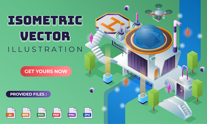 Create incredible isometric vector illustration for your website and ...