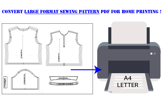 Convert large format sewing pattern to a4 or letter size by Katiaguzun ...
