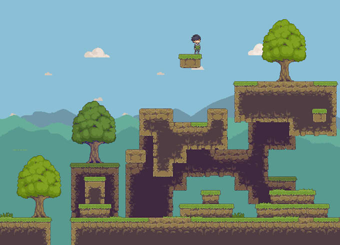 Create a pixel art background by Revangale | Fiverr