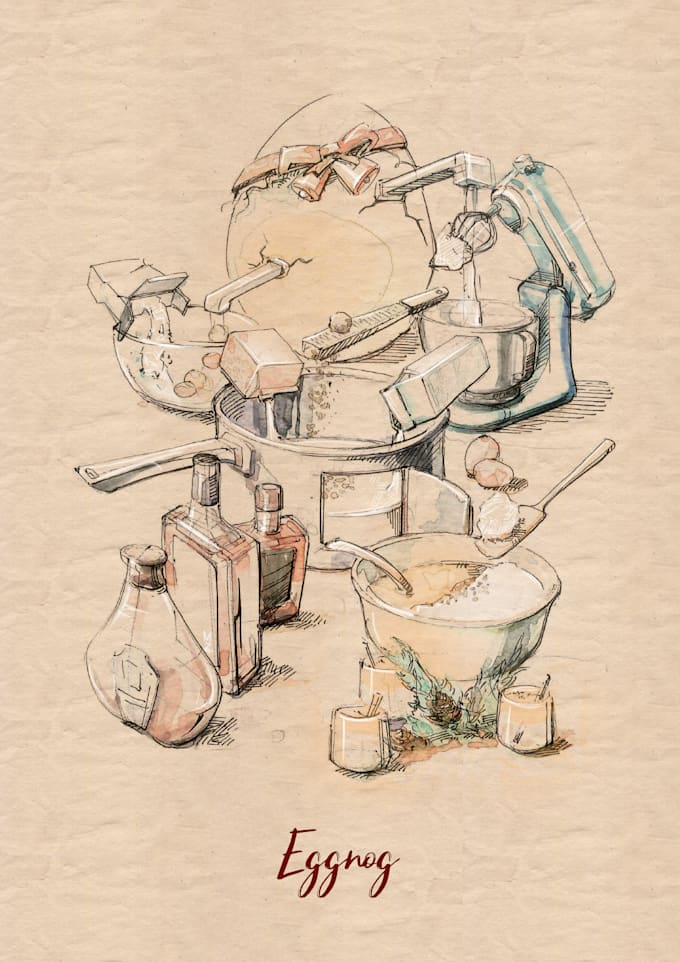 Draw your food or recipe like an artwork by Sillymattyz | Fiverr