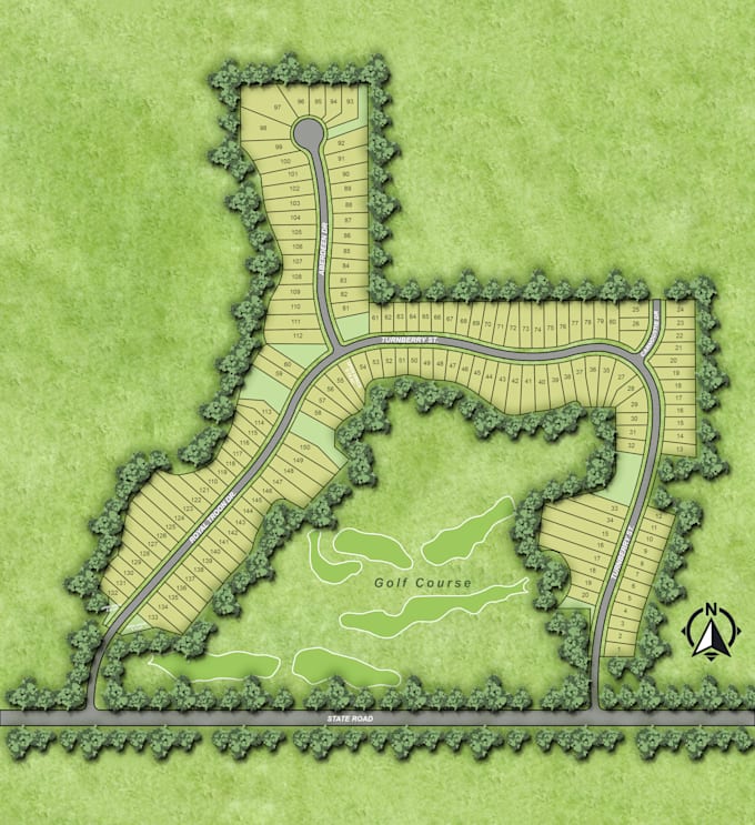 Render site plan, plat map, campground map, subdivision design by ...