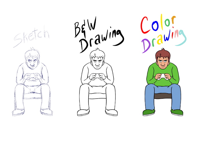 Draw a comic panel with 1 or 2 characters by Mac10 | Fiverr