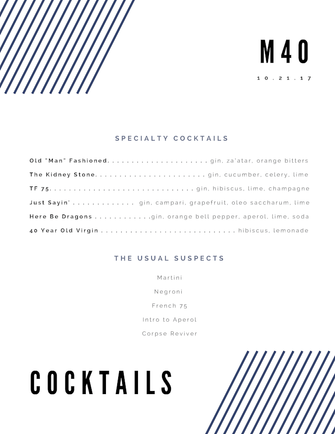 Design your private dinner menus by Snsaxty | Fiverr