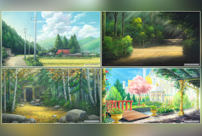 Draw anime style background art by Ariangga | Fiverr