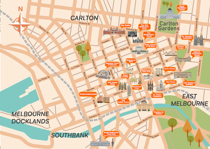 Illustrate ready to print city maps by Seldonmay | Fiverr