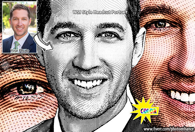 Draw your portrait classic business headshot wsj style hedcut by ...
