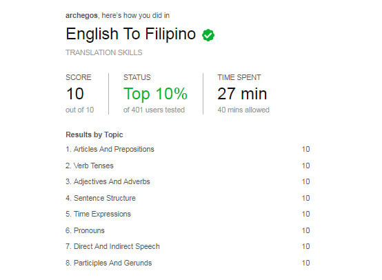 Translate english to filipino tagalog 300 words, 1 day by Archegos | Fiverr