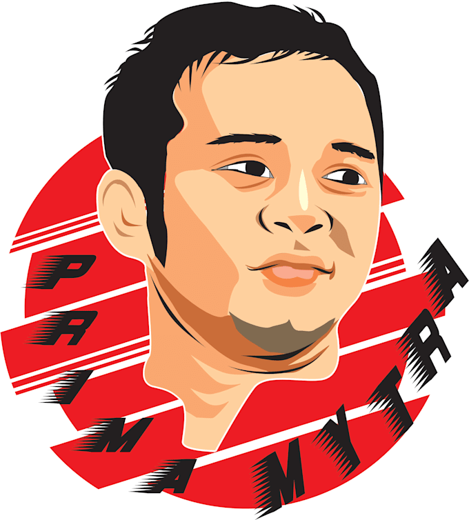 Draw a simple caricature cartoon from your photo by Fathulmuin | Fiverr