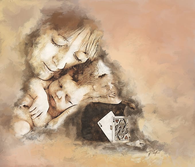 Do a line drawing with a subtle hint of colour by Asputin | Fiverr