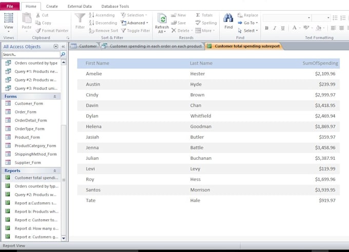 Creating Ms Access Tables Relationships Queries Forms Reports By