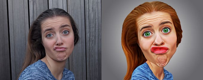 Draw a funny cartoon caricature from your portrait by Doc_vintex | Fiverr