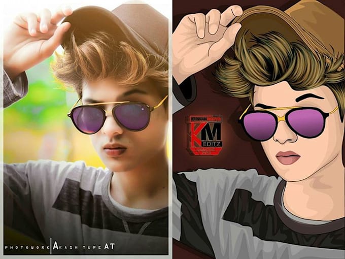 Do cartoon portrait vector illustration by Kkrabhishek | Fiverr