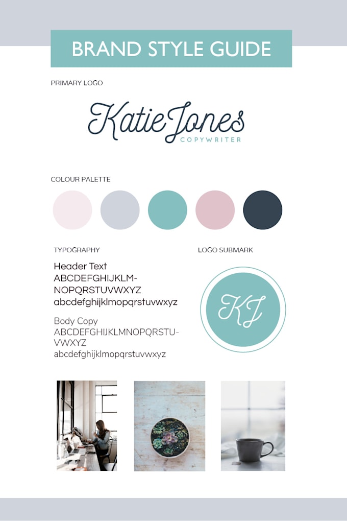 Create a brand identity, logo design, colour palette, fonts by ...