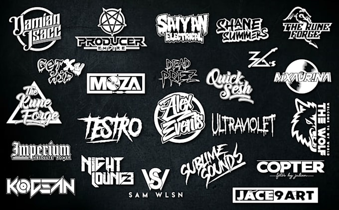 Design dj business, hand drawn, edm, custom dj, music, band, rap ...