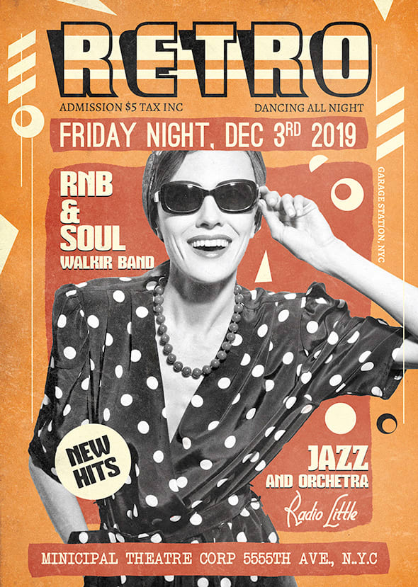 Make a retro flyer, poster by Sefroute1 | Fiverr