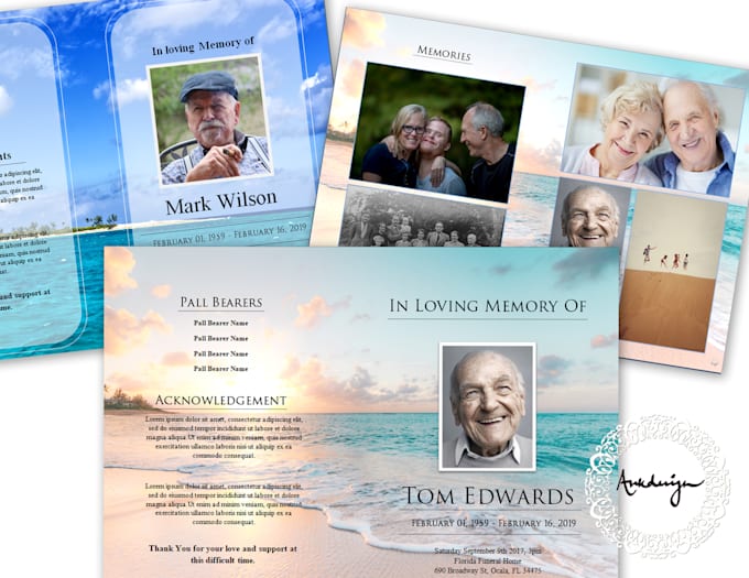 Design professional funeral program by Ankdesign | Fiverr