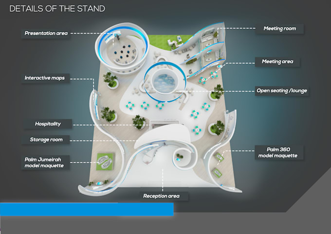 Do exhibition events interior design in 3d and 2d by Designermary | Fiverr