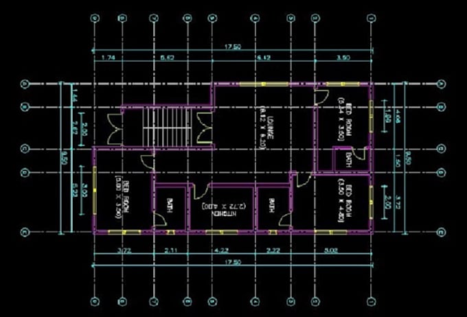 Create autocad 2d floor plan from blueprint by Shirzad123 | Fiverr