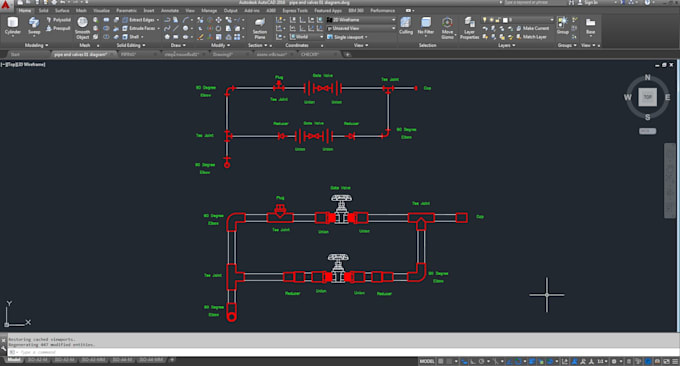 Create a complete 2d piped system in autocad 2019 by Engineer7npej | Fiverr