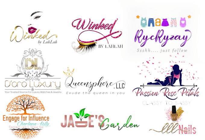 Design girly feminine glitter logo design for your brand by Prewish ...