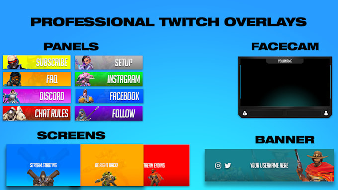 Design a professional twitch overlay for fortnite by Haydend | Fiverr