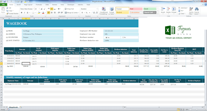 Create professional excel spreadsheet by Fozocosdiana | Fiverr