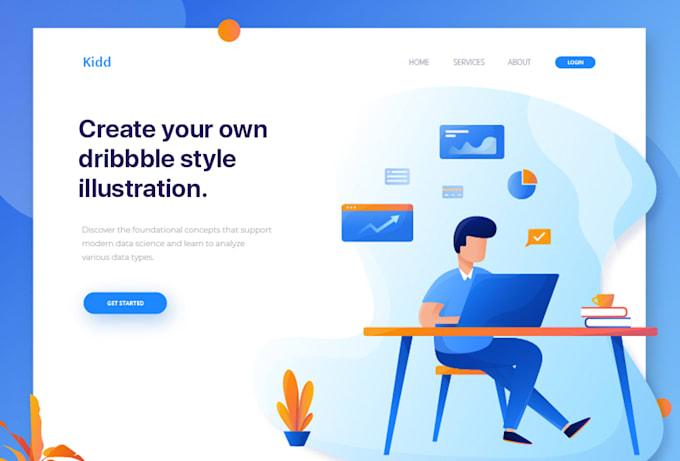 Design a flat dribbble style illustration for web by Jimboli | Fiverr