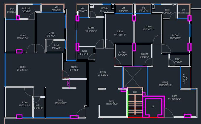Trace or raster pdf or jpeg floorplan in autocad by Snatcher01 | Fiverr