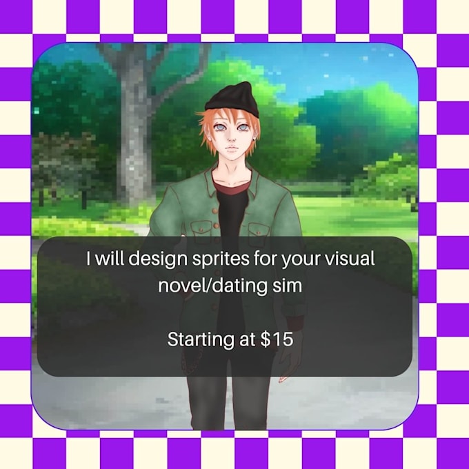 Design sprites for your visual novel or dating sim by Lehxra_arts | Fiverr