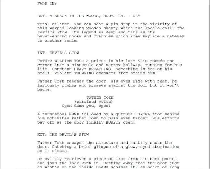 Turn your concept into the screenplay for a horror movie by Nickj2013 ...