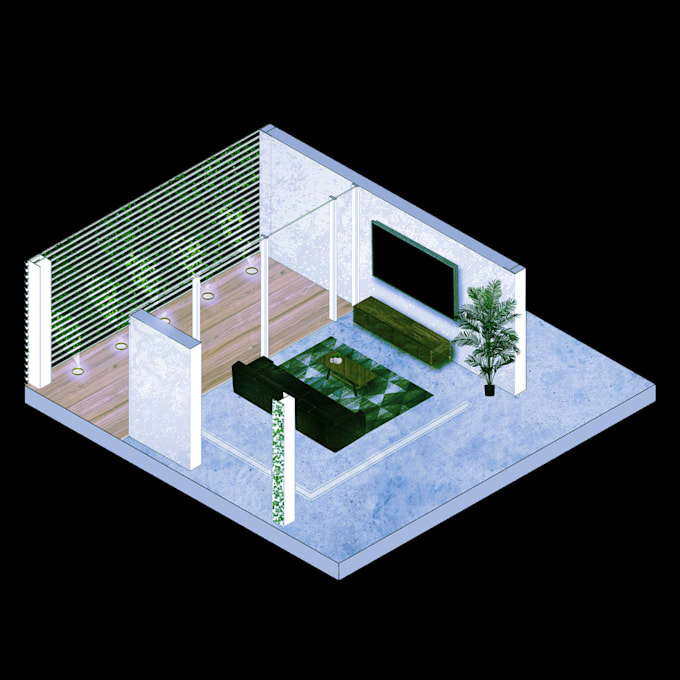 Do an amazing interior axonometric of your project by Jaimesjosea | Fiverr