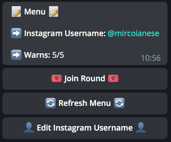 Instagram bot telegram - lasopateach