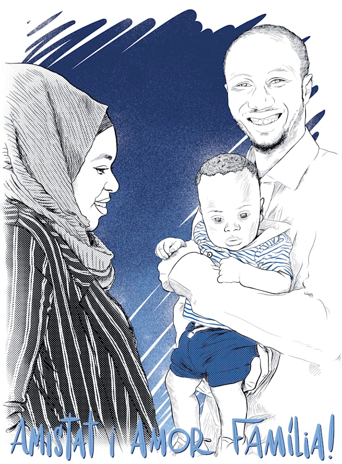 Draw realistic family portraits by Adiartworks | Fiverr