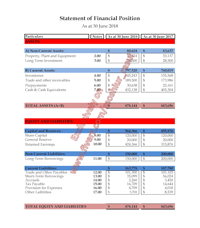 Prepare financial statement income statement balance sheet by Moshiur ...