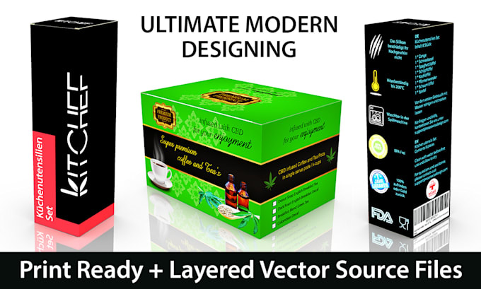 Design product box packaging bags label die cut by Maxpro99 | Fiverr