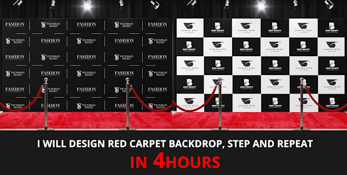 Design red carpet backdrop, step and repeat by Tusidas | Fiverr