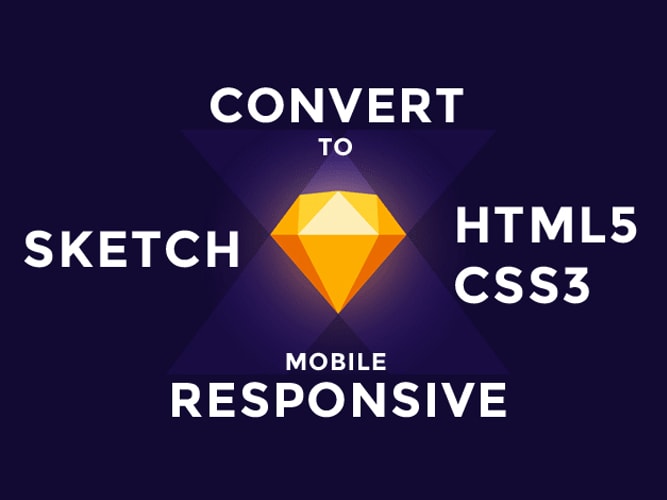 Convert psd to html or sketch to html with fully responsive