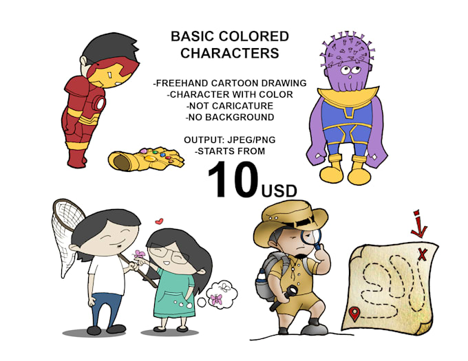 Draw unique cartoon illustrations by Carrie_toons | Fiverr