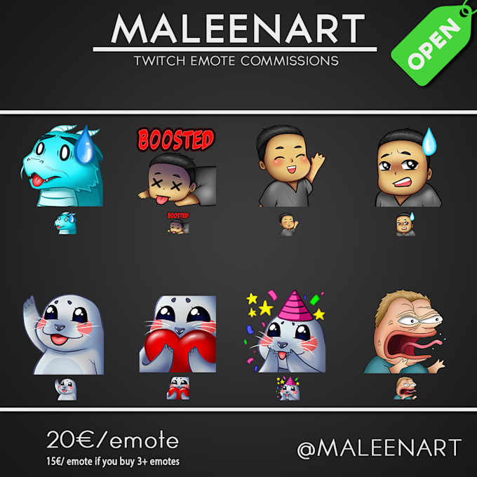 Draw your twitch discord emotes by Maleenarts | Fiverr