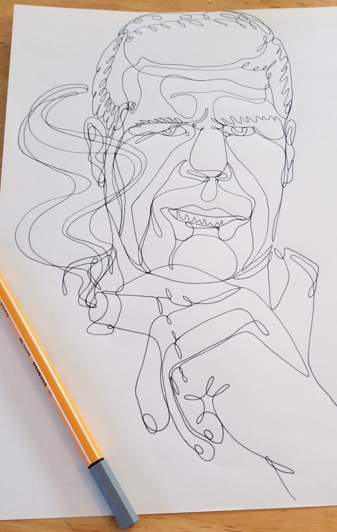 Create a unique single line portrait by Alexanimalia | Fiverr