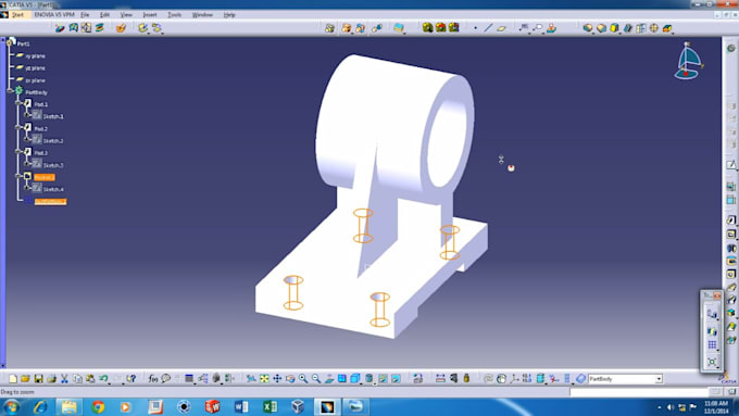 Make 2d 3d drawings of machine design using catia v5 by Anumahendran ...