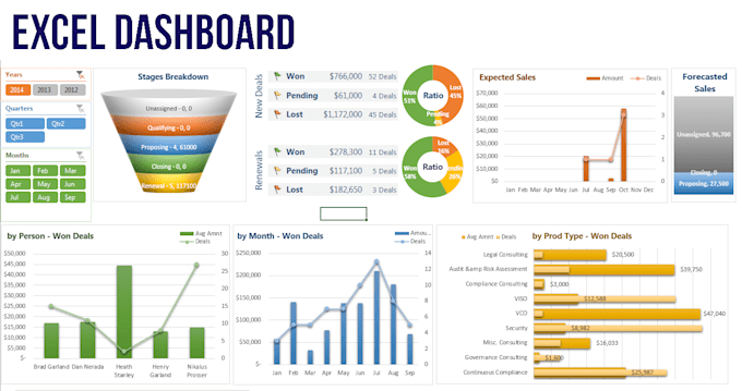 Build insights dashboard and data excel visualization or infographic by ...