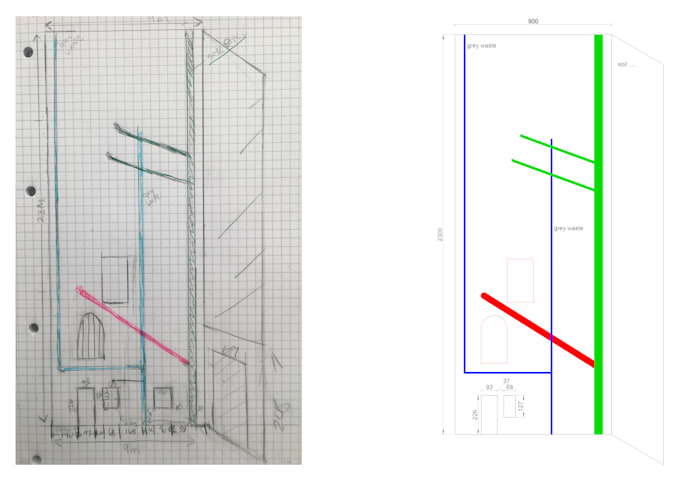 Convert your hand drawing into a layered autocad drawing by ...