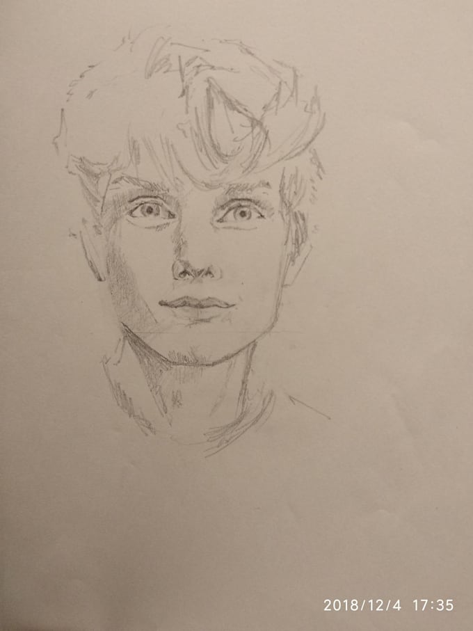 Draw a semi realistic pencil sketch by Artbyneb | Fiverr