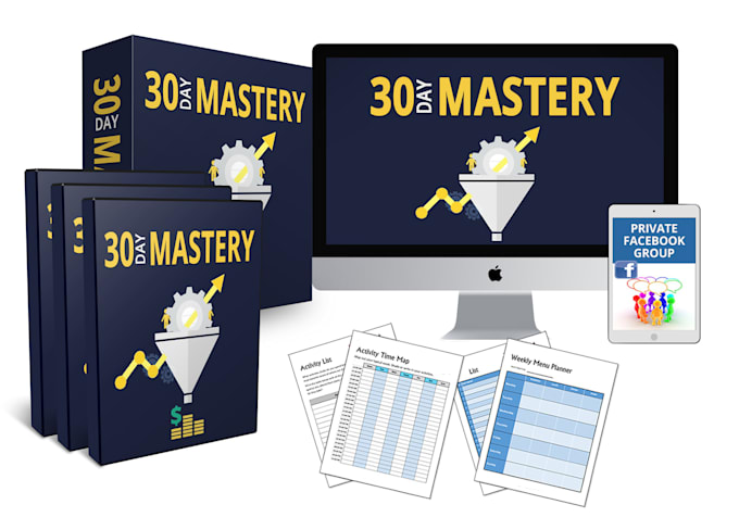 Design online course cover, digital product mockup, ecover bundle, box ...