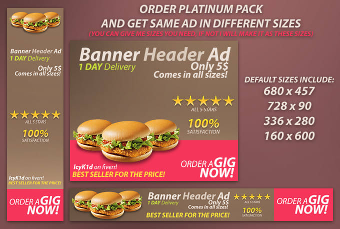 Design professional web banner, header ad by Icyk1d | Fiverr